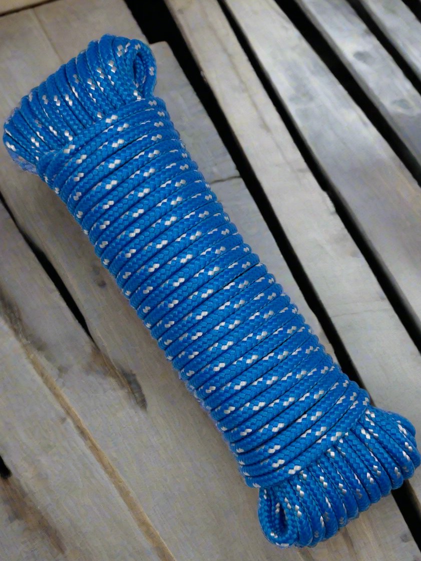Buy Polypropylene Braided Rope - Blue/White – English Chain Direct