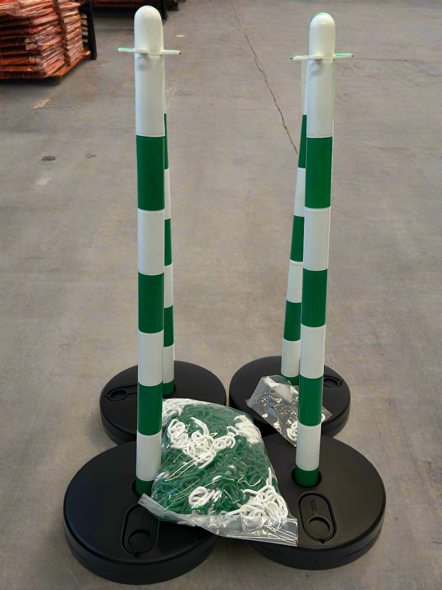 Buy Green and White Plastic Chain & Post Kit – English Chain Direct