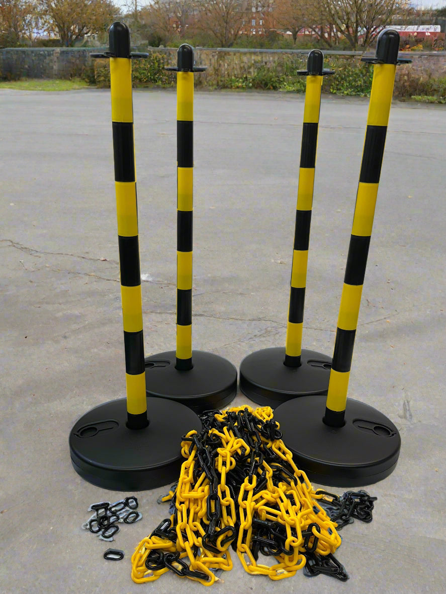 Buy Yellow and Black Post and Chain Kit – English Chain Direct